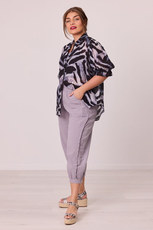 Sade Side Ruffle Pant in MINK | BOTTOMS / Casual Pants