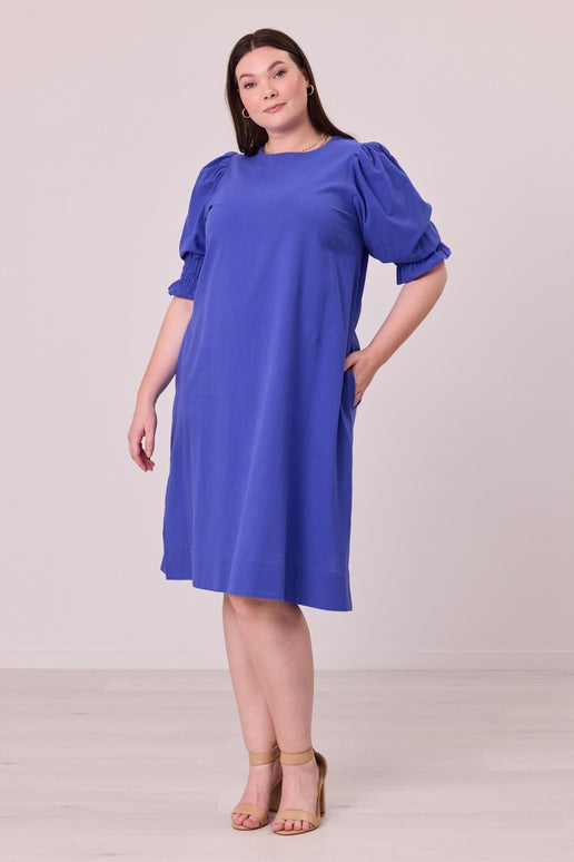 Belle Puff Sleeve Dress in PERIWINKLE | DRESSES