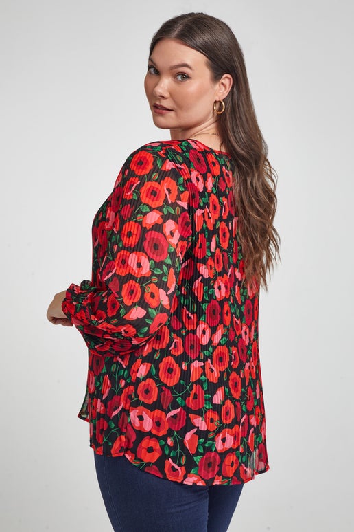 Poppy Accordion Pleat Top in POPPY | TOPS / Dressy