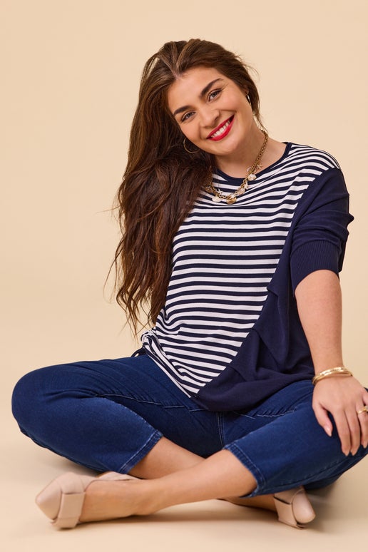 Dolman Nautical Splice Jumper in NVYSTRIPE | SHOP BY PRIC...