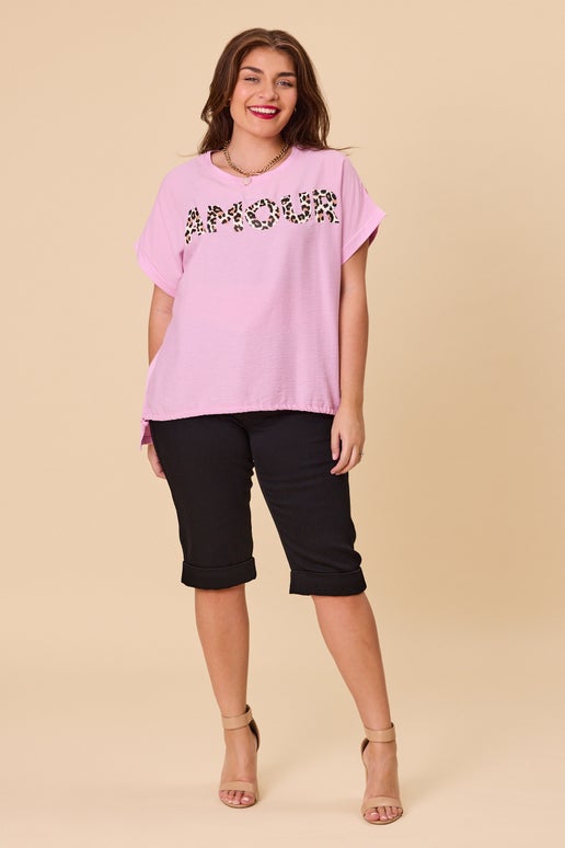 Comfort Waist Cuff Hem Short in BLACK | DENIM