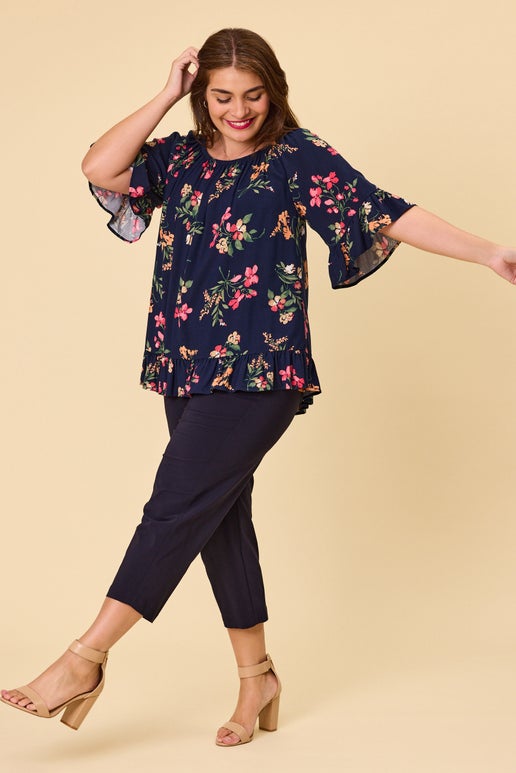 Posy Shoulder Show Top in NAVYPOSY | TOPS / Dressy